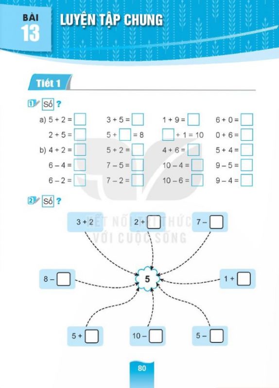 Bài tập cộng trừ trong phạm vi 10 lớp 1 – Có file PDF