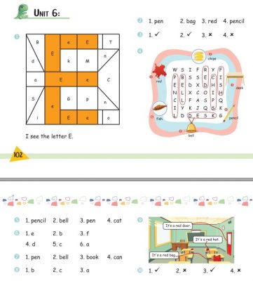 Bài tập Tiếng Anh lớp 1 Unit 6 - In the classroom kèm file PDF