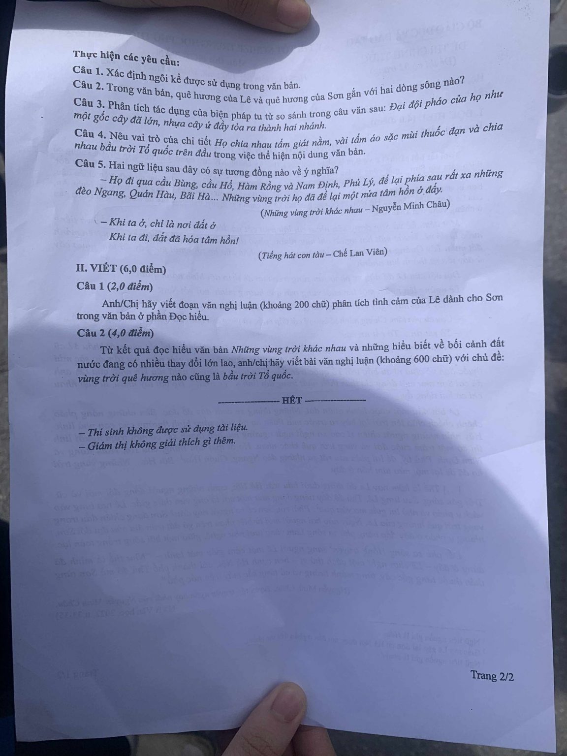 Đáp án đề thi tốt nghiệp THPT Quốc Gia môn Ngữ Văn 2025